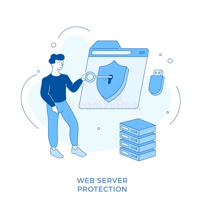 Linear Flat Web Server Protection. Network Security. Data Protection ...