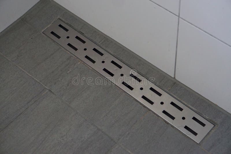 Linear floor level shower stock photo. Image of bath - 154259922