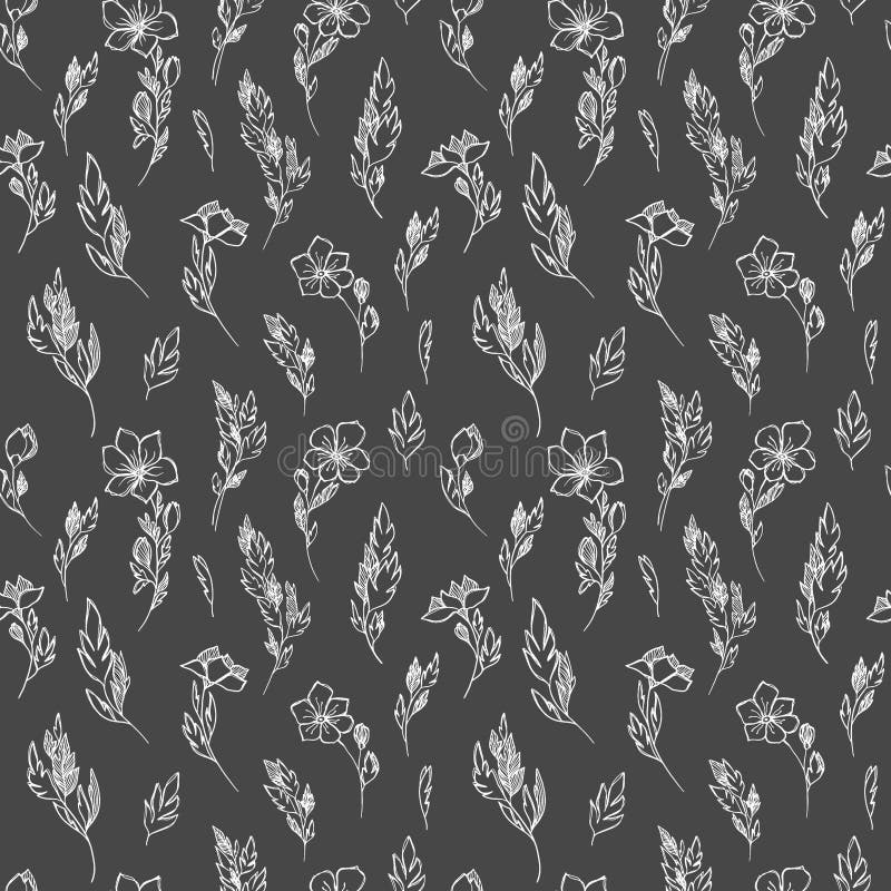 Seamless Floral Pattern Bw Stock Illustrations – 462 Seamless Floral ...