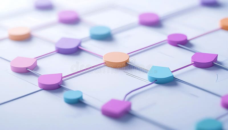 Linear Flowchart for Business Strategy, Pastel Tones, Clean Format ...