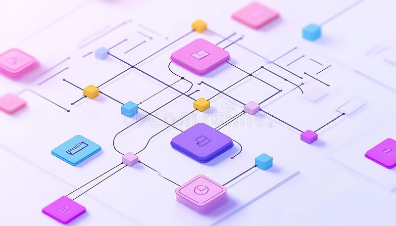 Linear Flowchart for Business Strategy, Pastel Tones, Clean Format ...