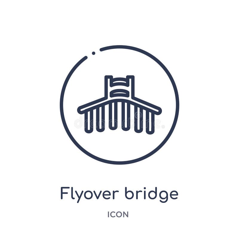 Outline Flyover Bridge Vector Icon. Isolated Black Simple Line Element ...