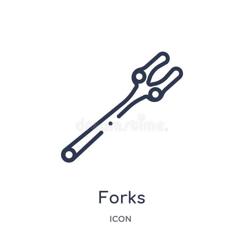 Two Forks Icon Vector, Pictogram Isolated on Orange Dropped Background ...