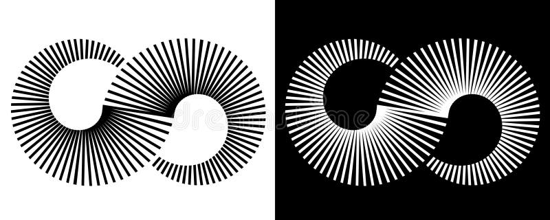 Linear Form of Infinity, Line Rotation Set Stock Vector - Illustration ...