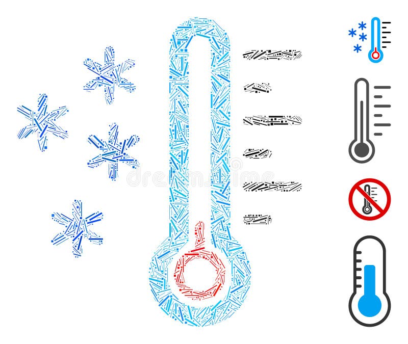 Linear Frost Temperature Icon Vector Collage Stock Illustration ...