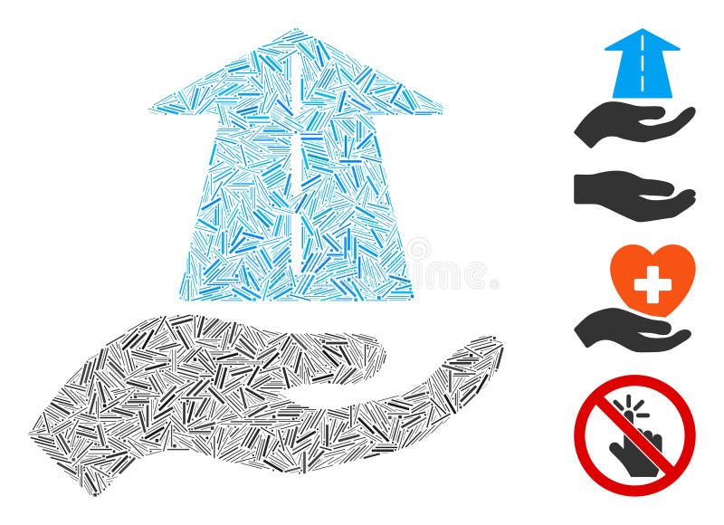 Linear Future Care Hand Icon Vector Collage Stock Vector - Illustration ...