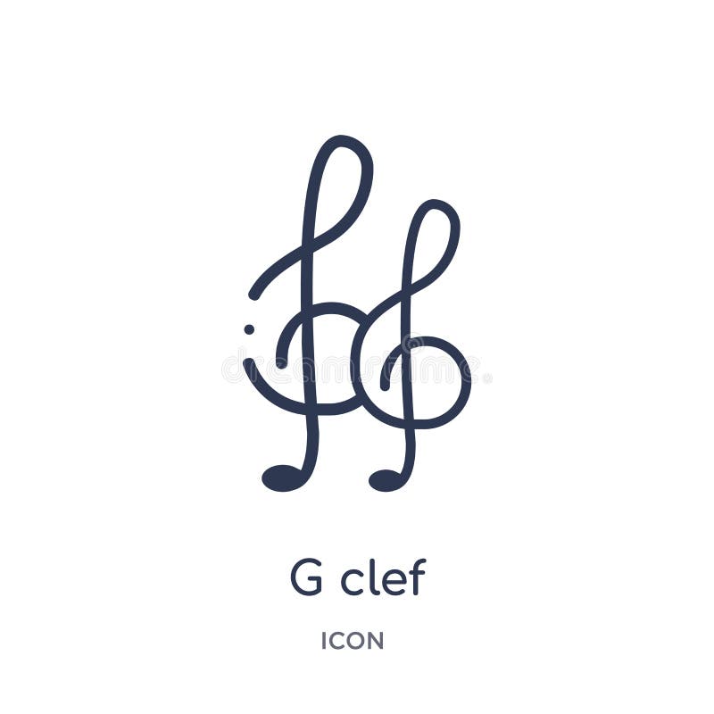 Linear G Clef Icon from Entertainment and Arcade Outline Collection ...