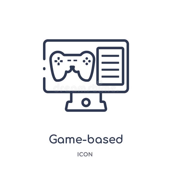 Linear Game-based Learning Icon from Elearning and Education Outline ...