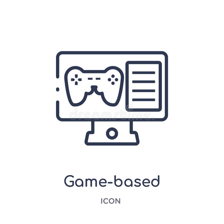 Linear Game-based Learning Icon from Elearning and Education Outline ...