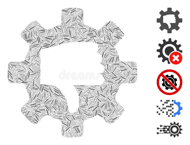 Linear Gear Thumb Down Icon Vector Mosaic Stock Illustration ...