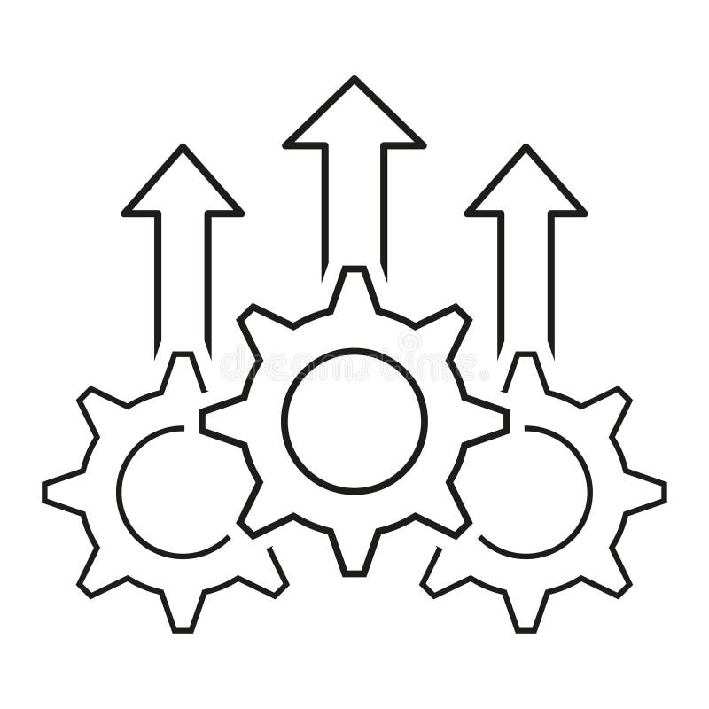 Linear Gears Up Arrow Icon. Vector Illustration Stock Vector ...