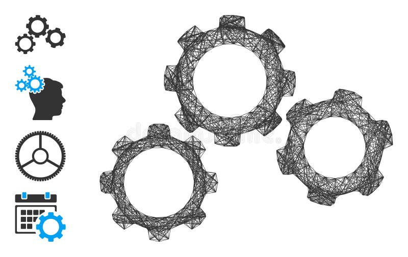 Linear Gears Vector Mesh stock vector. Illustration of mechanical ...