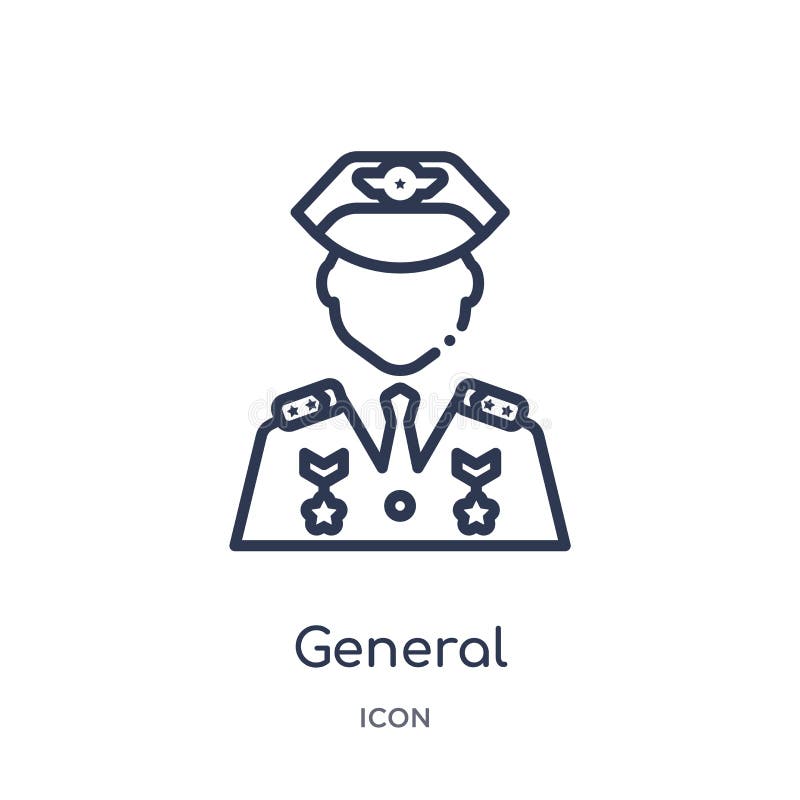Linear General Icon from Army and War Outline Collection. Thin Line ...