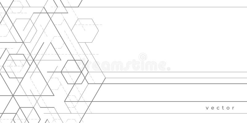 Linear Geometric Drawing.Abstract White Background from Cubes and Lines ...