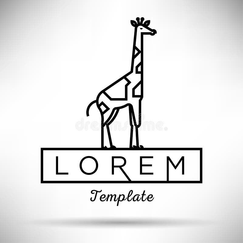 Linear Giraffe Sign Vector Design Stock Vector - Illustration of ...