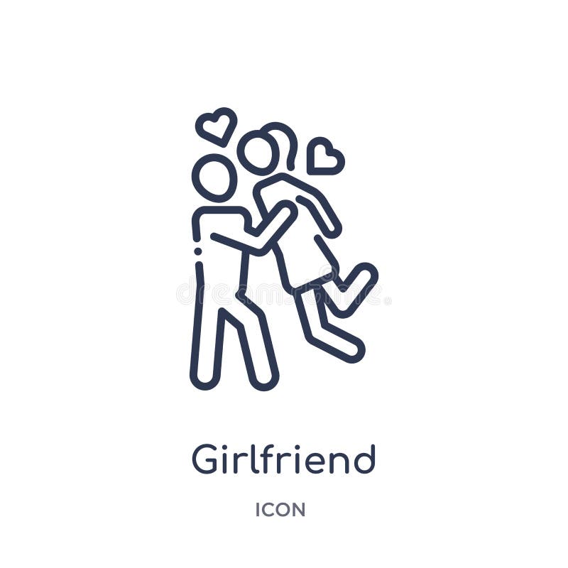 Girlfriend Outline Vector Icon. Thin Line Black Girlfriend Icon, Flat ...