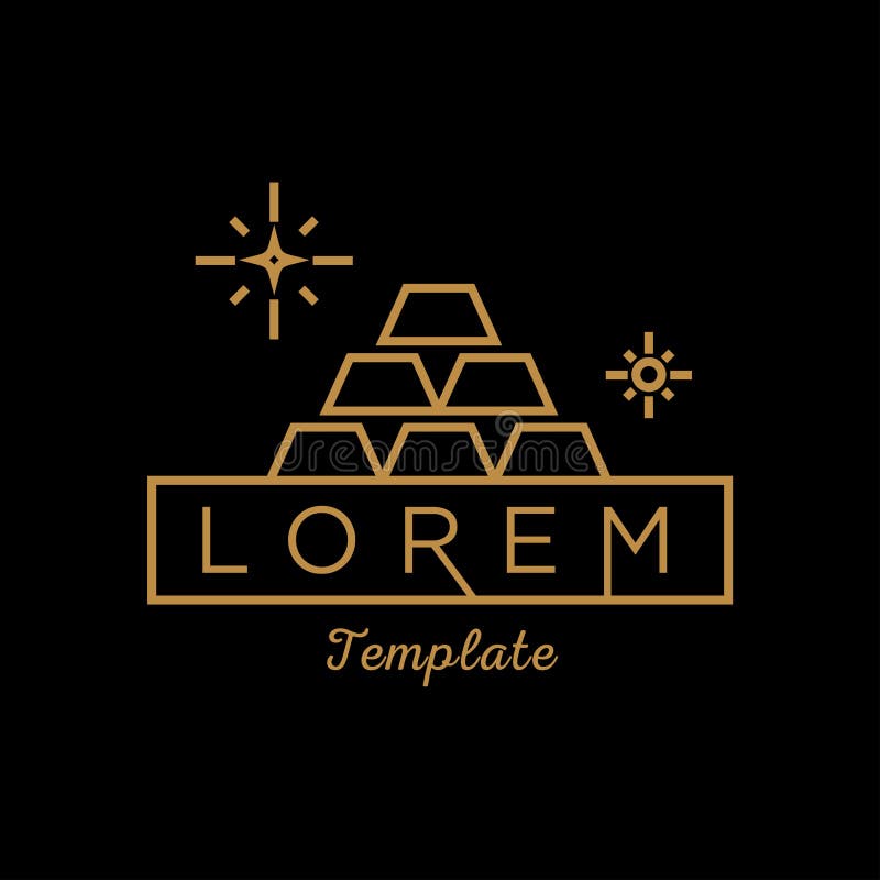 Linear Gold Sign Vector Design Stock Vector - Illustration of minimal ...
