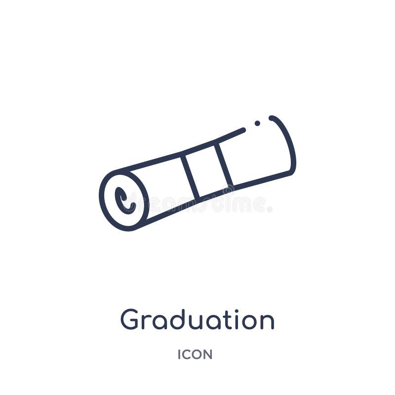 Linear Graduation Icon from Education Outline Collection. Thin Line ...