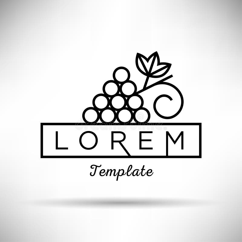 Linear Grape Sign Vector Design Stock Vector - Illustration of outline ...