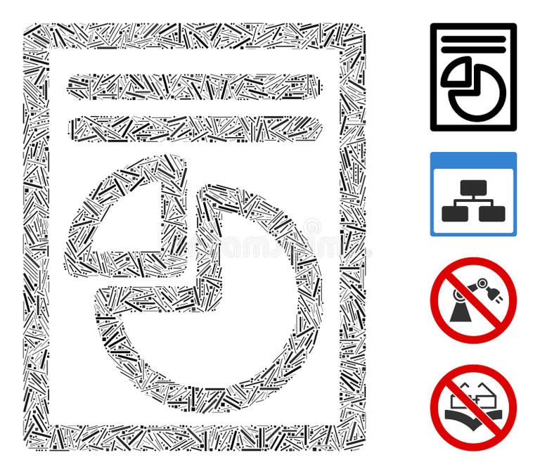 Linear Graph Page Icon Vector Collage Stock Illustration - Illustration ...