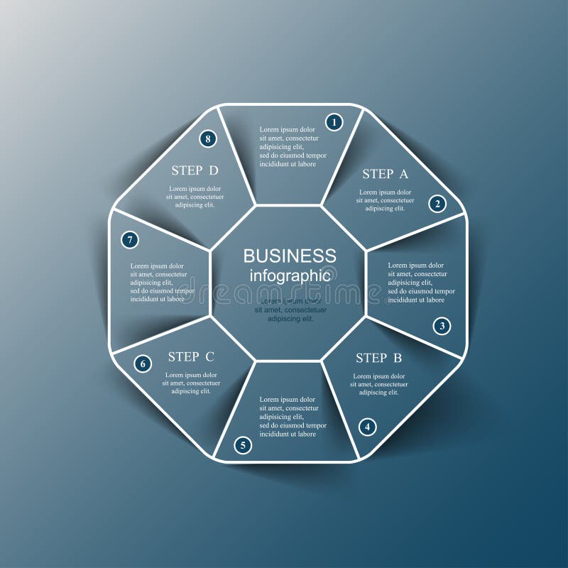 Linear graphic template. stock vector. Illustration of processes ...