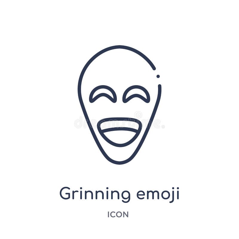 Linear Grinning Emoji Icon from Emoji Outline Collection. Thin Line ...
