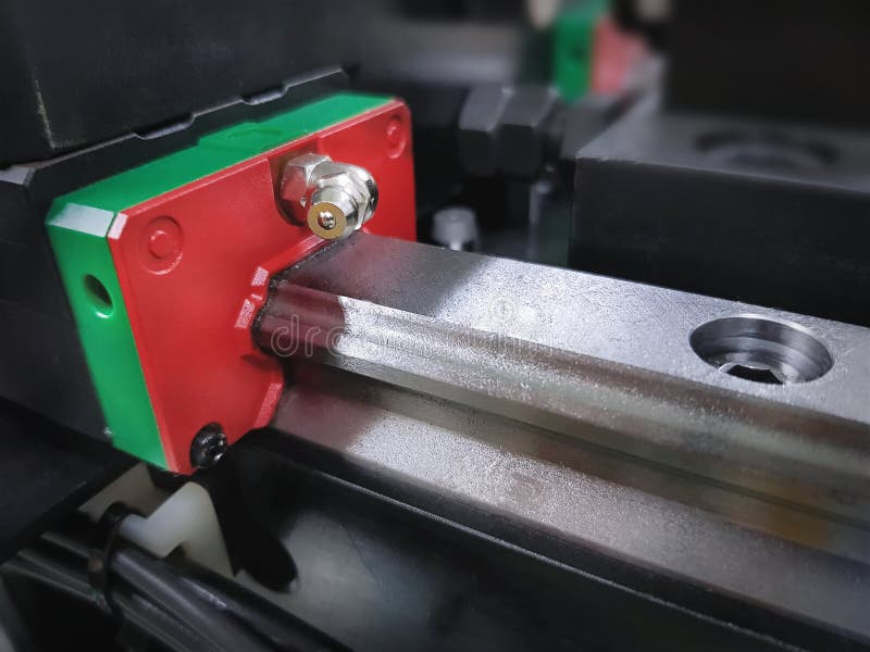 Linear Guide Rail and Block for Machinery Stock Image - Image of ...