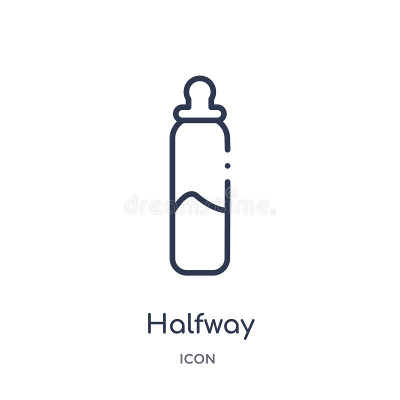 Linear Halfway Icon from Education Outline Collection. Thin Line ...