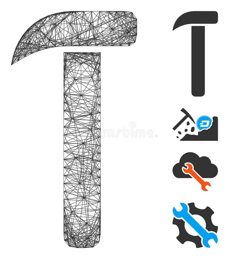 Linear Hammer Vector Mesh stock illustration. Illustration of geometric ...