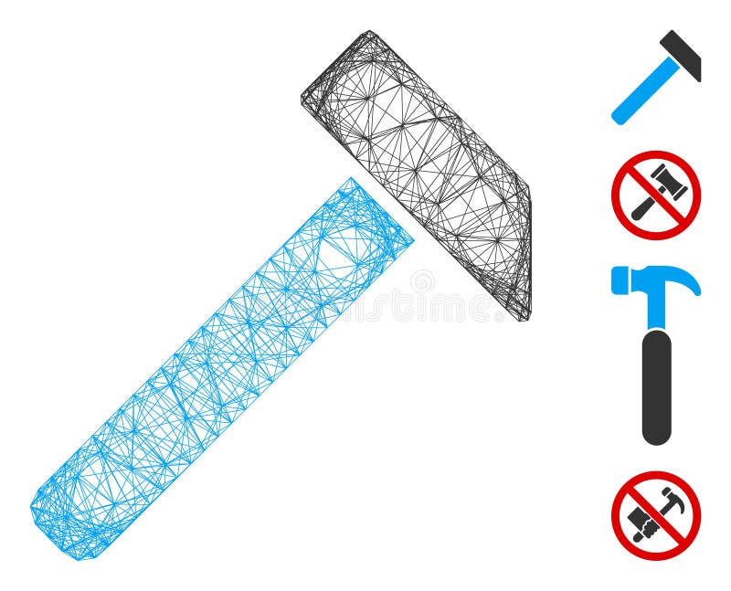 Linear Hammer Vector Mesh stock vector. Illustration of equipment ...