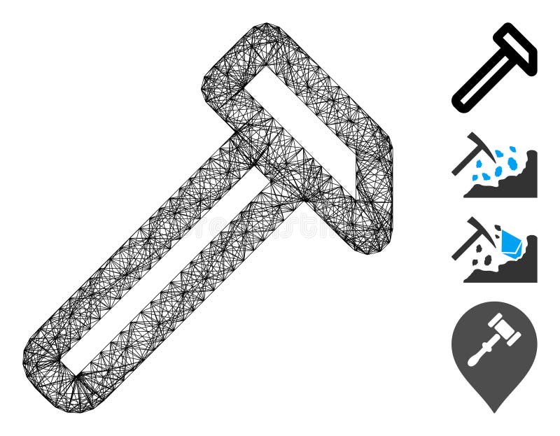 Linear Hammer Vector Mesh stock vector. Illustration of equipment ...