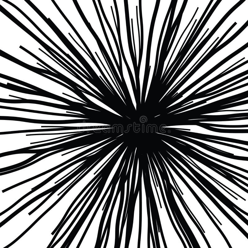 Linear Hand Drawing Curved Light Rays Stock Vector - Illustration of ...