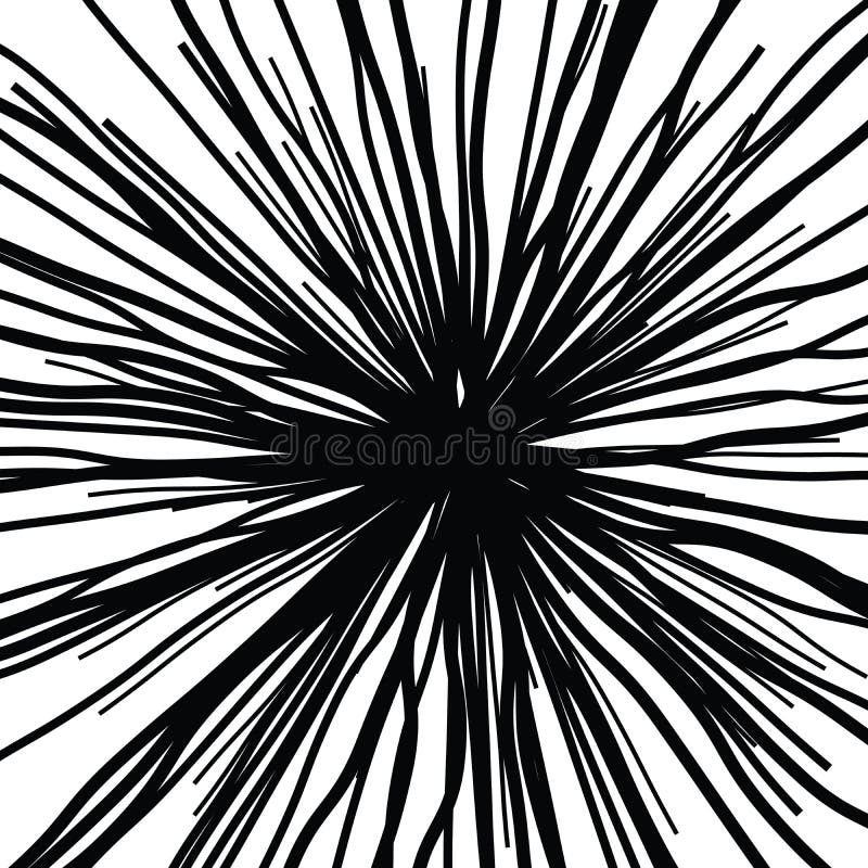 Linear Hand Drawing Curved Light Rays Stock Vector - Illustration of ...