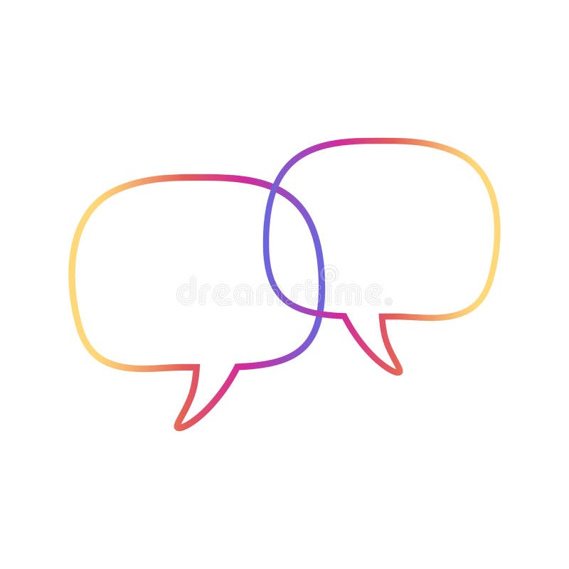 Linear Hand Drawn Speech Bubbles, Rectangle Distorted Circles and ...