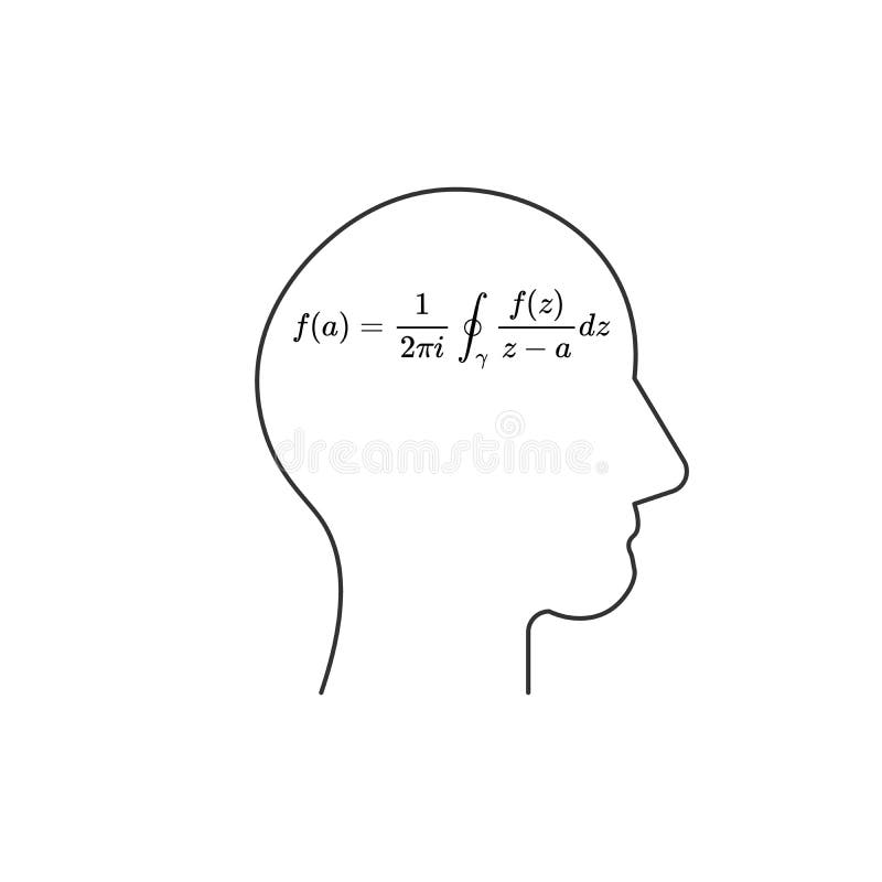 Linear Head with Mathematics Formula Education Concept. Stock Vector ...