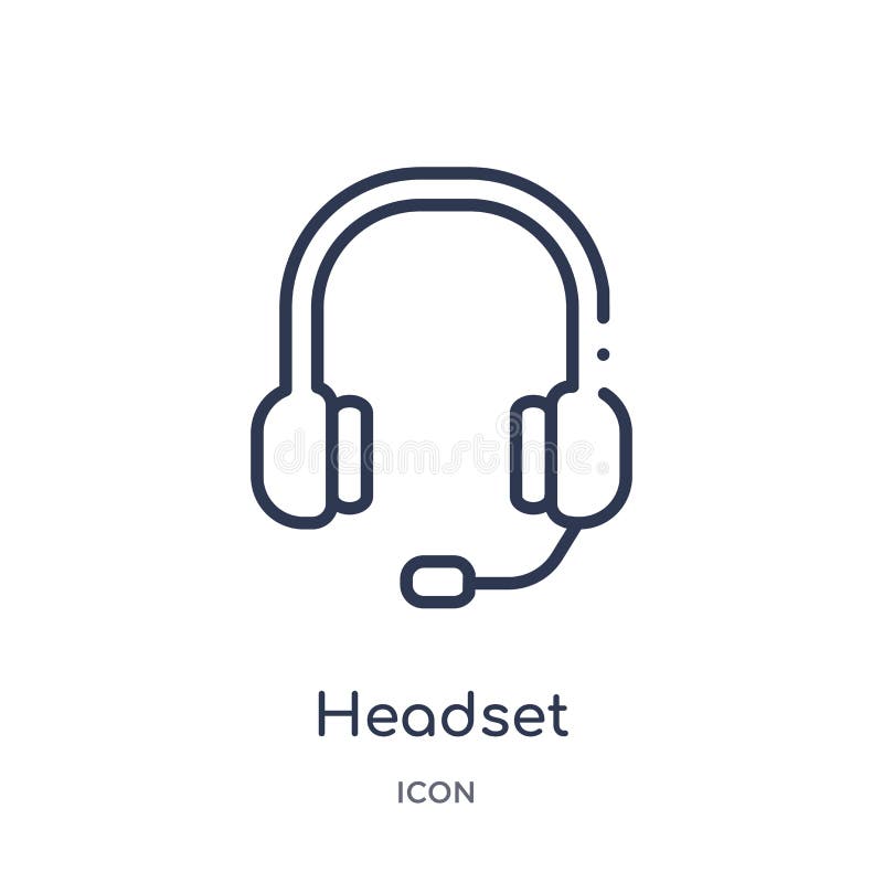 Linear Headset Icon from Customer Service Outline Collection. Thin Line ...
