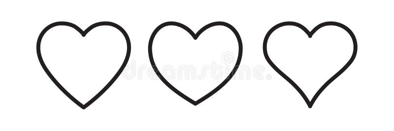 Linear Heart Icon, Outline Love Icon Stock Vector - Illustration of ...