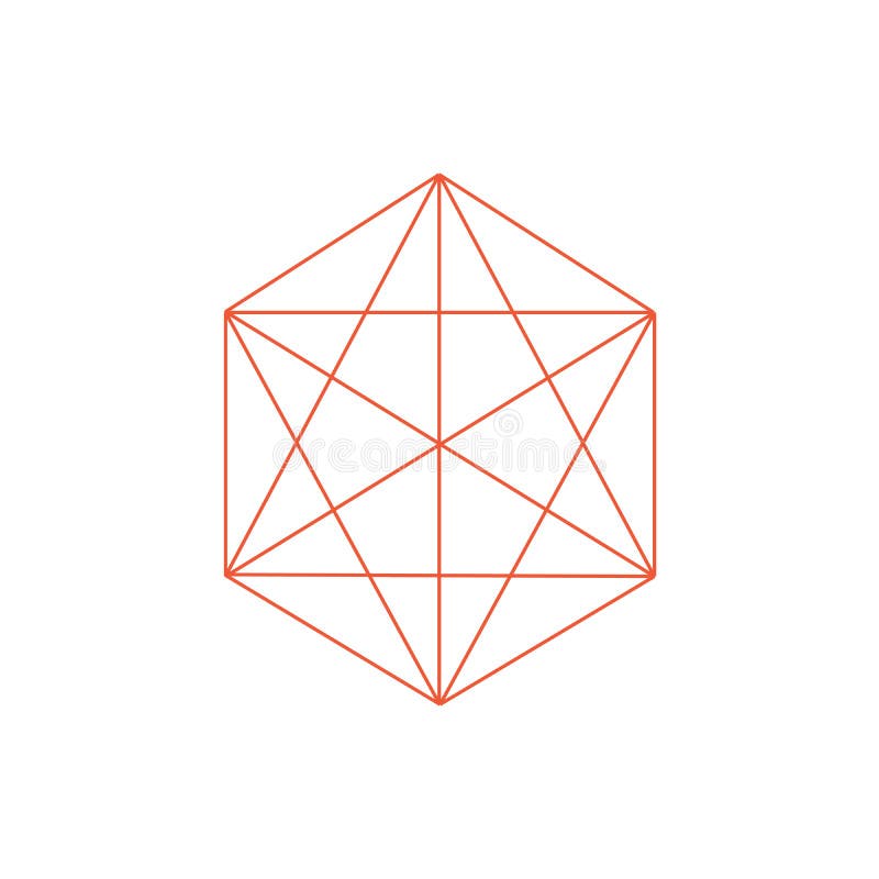 Linear Hexagon Geometric Shape, Molecular Structure. Stock Vector ...