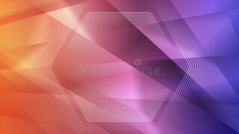 Linear Hexagonal Shape on the Violet Orange Low Poly Glossy Motion ...