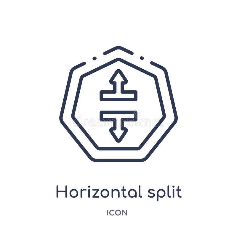 Linear Horizontal Split Icon from Arrows Outline Collection. Thin Line ...
