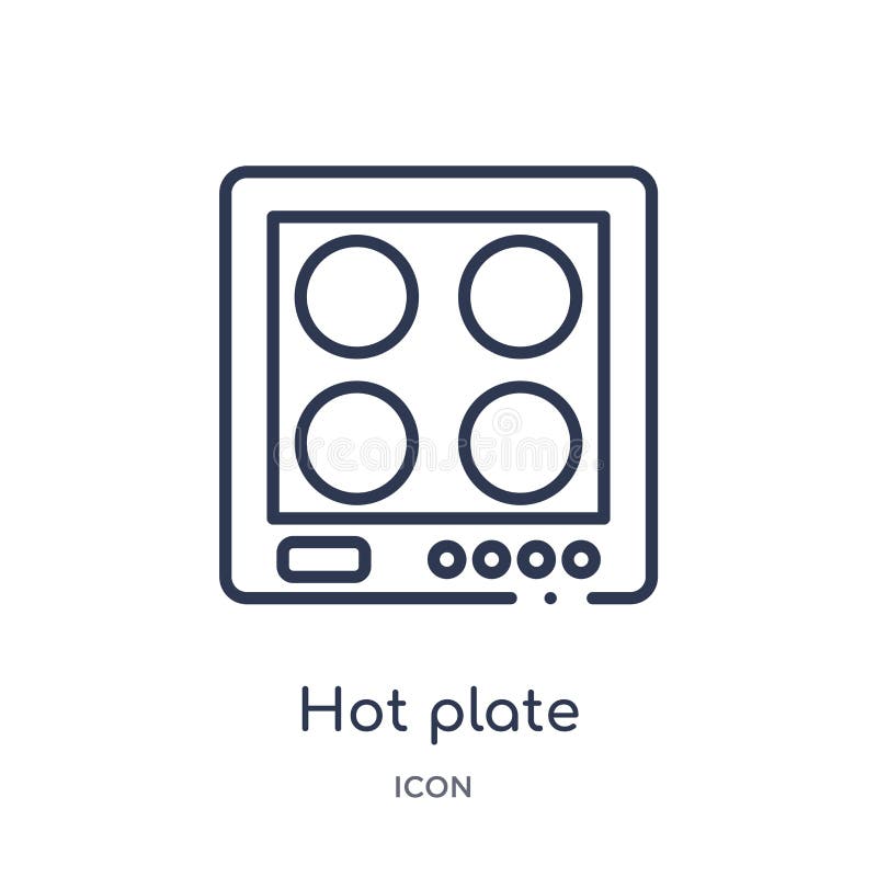 Electric Hot Plate Line Icon, Outline Vector Sign, Linear Style ...