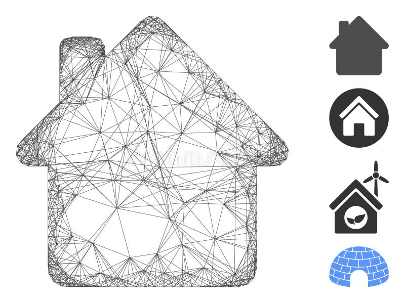Linear House Vector Mesh stock illustration. Illustration of dwelling ...