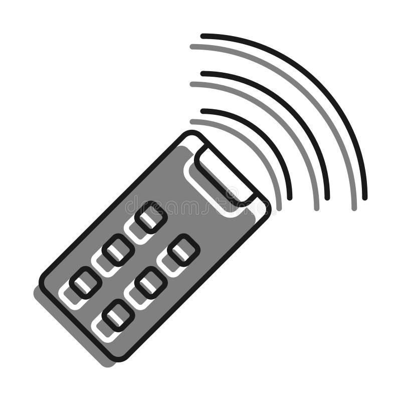 Linear Icon. Control Tv Panel with Radio Waves. Remote Control of ...