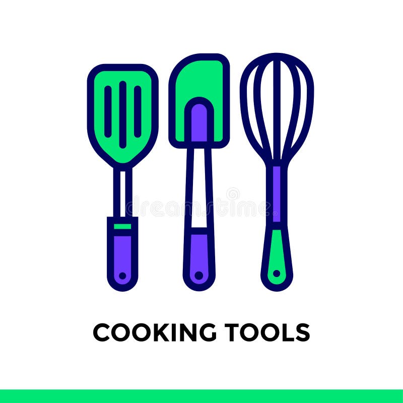 Linear Icon COOKING TOOLS of Bakery, Cooking. Pictogram in Outline ...