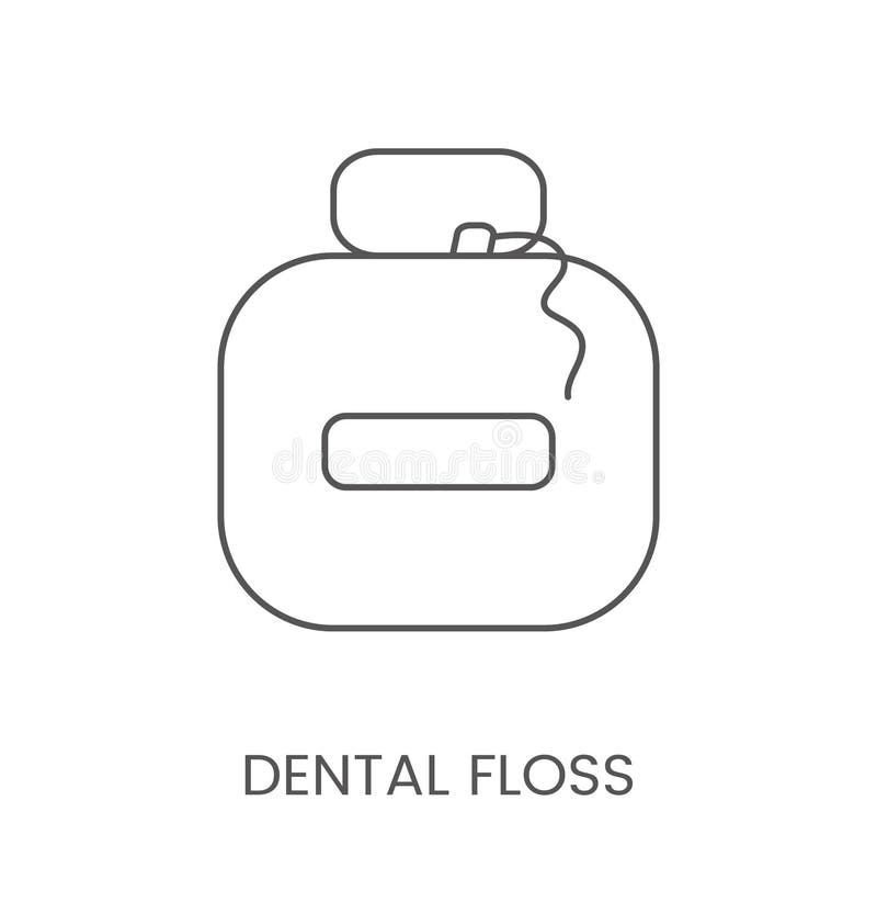Linear Icon Dental Floss. Vector Illustration for Dental Clinic Stock ...
