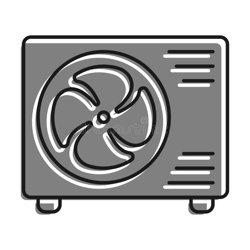 Linear Icon. External Air Conditioner Unit with Fan. Room Cooling and ...