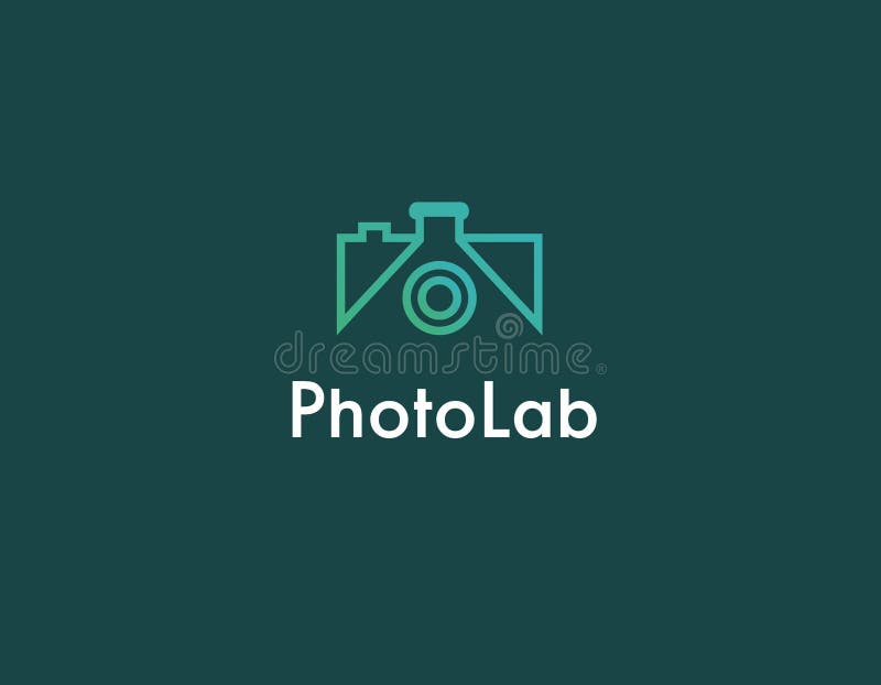 Linear Icon Logo Photo Camera and Bulb Photo Lab Stock Vector ...