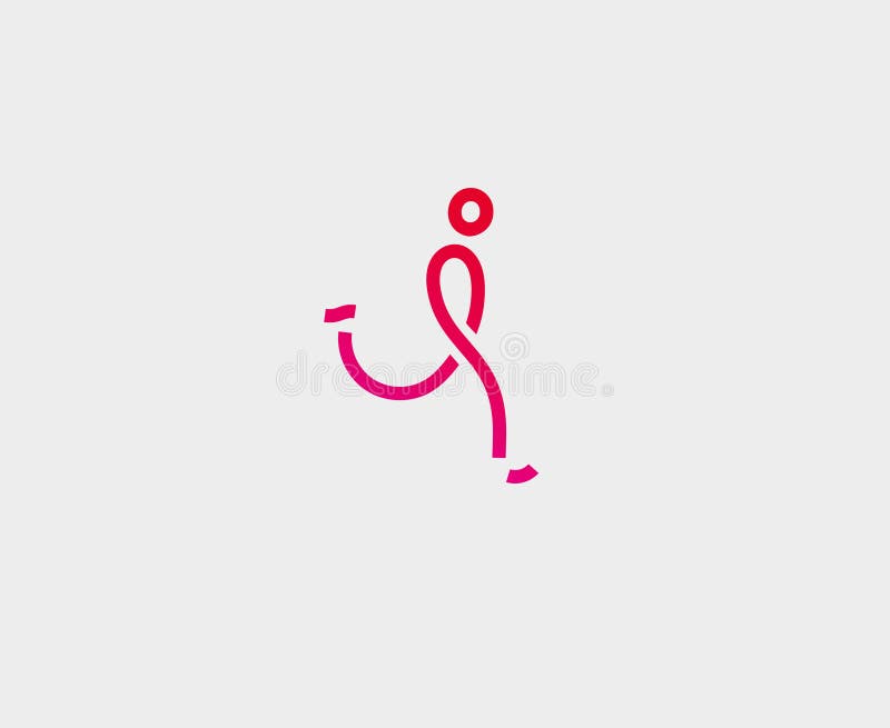 Linear Icon of Man, Movement, Walking, Running Stock Vector ...