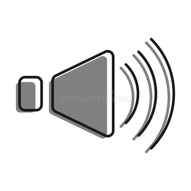 Linear Icon. Musical Speakers with Sound Wave. Volume Control Stock ...