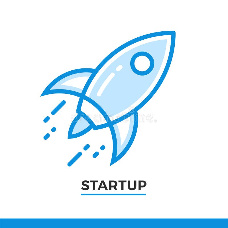 Linear Icon of Rocket. Pictogram in Outline Style on White. Vector ...